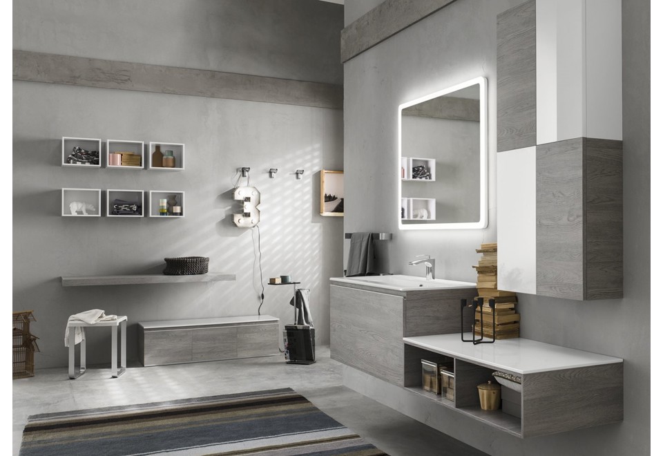 INDA® - PERFETTO - Composizione 2 - Sistema bagno componibile ...