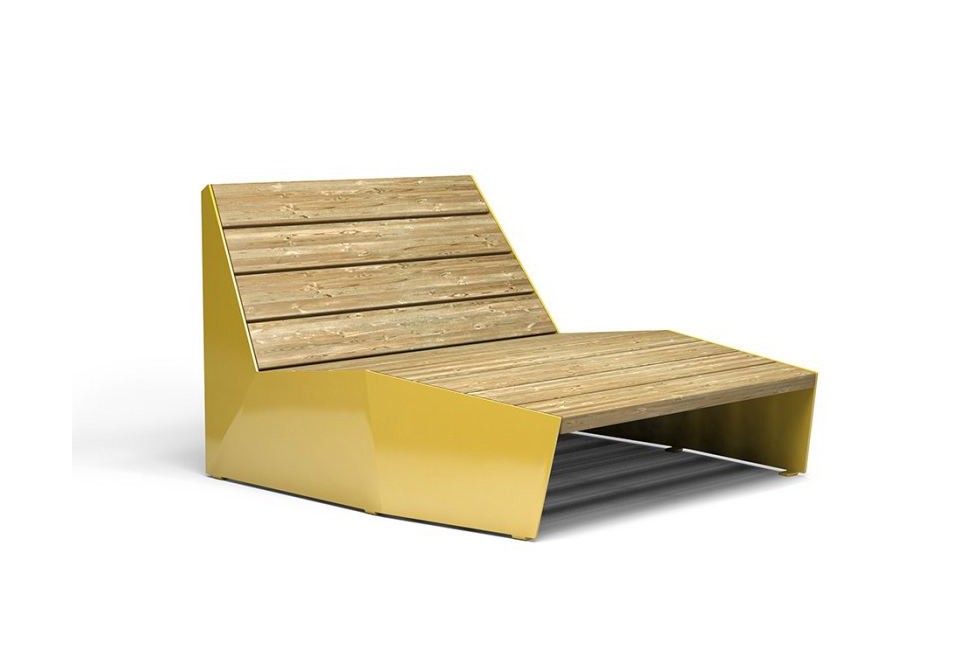 VESTRE - BLOC SUN BENCH - Seduta da esterni in acciaio e legno ...