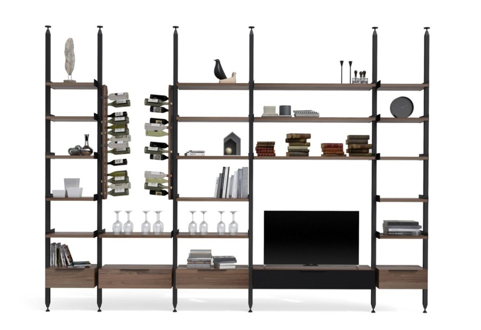 Huppé - SLIM - Parete attrezzata componibile modulare in alluminio ...