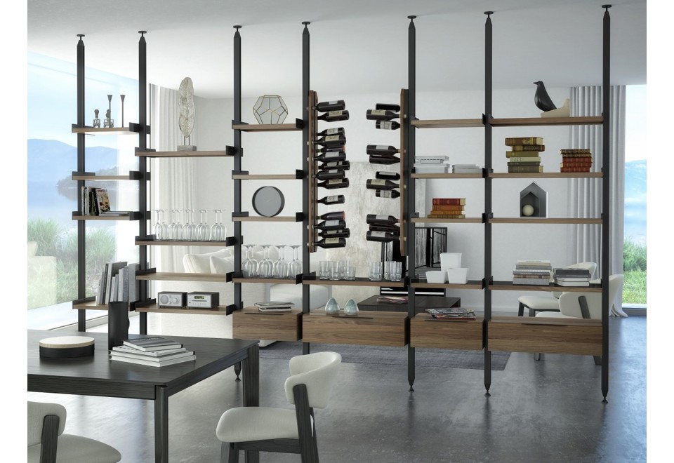 Huppé - SLIM - Parete attrezzata componibile modulare in alluminio ...