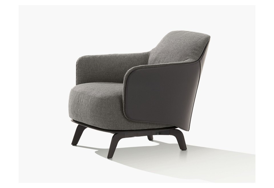 Poliform - KAORI - Poltrona in tessuto con braccioli informazioni ...