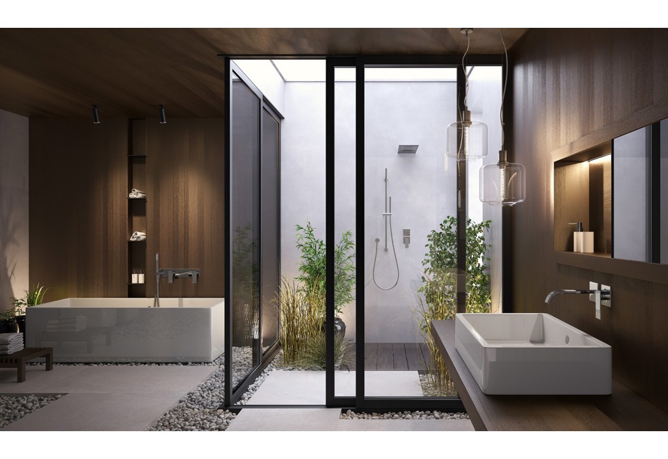 Rubinetterie Treemme - IOS - Miscelatore per lavabo a muro in ottone ...