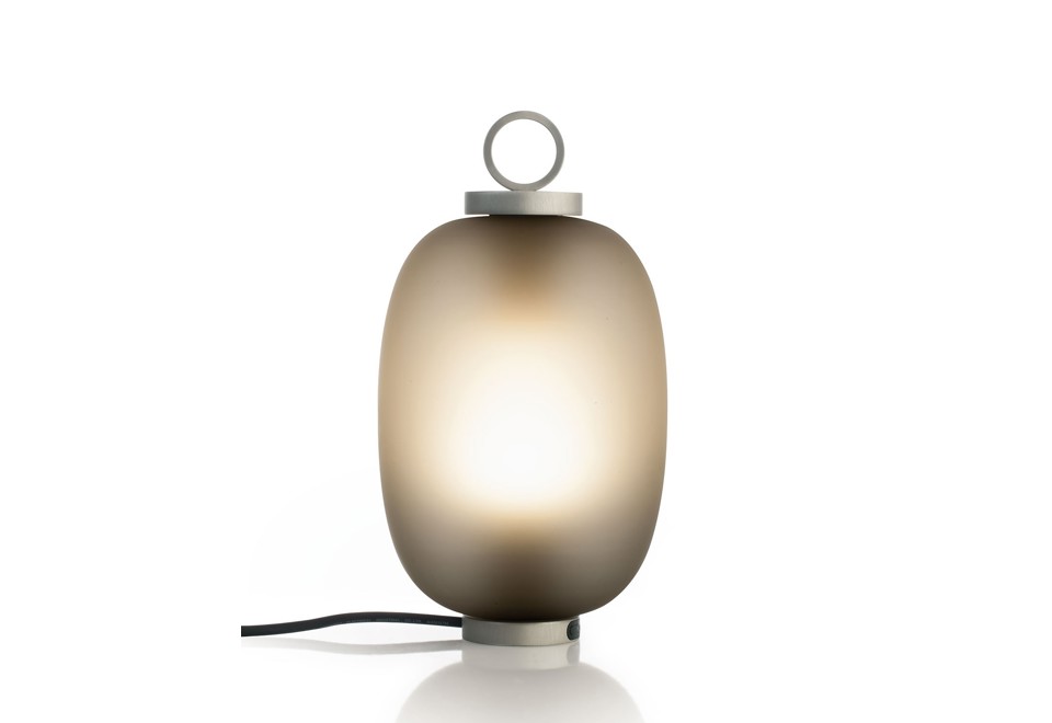 Ethimo - LUCERNA - Lampada portatile a LED in metallo e vetro soffiato ...